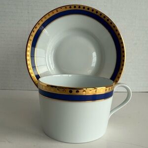 Tiffany & Co. | Kitchen | Tiffany Co Blue Band Flat Cup And Saucer Made ...
